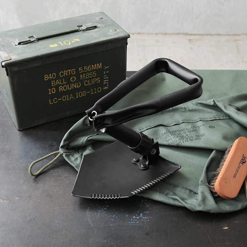 実物 USED 米軍 GI E-TOOL 三つ折 フォールディングショベル
